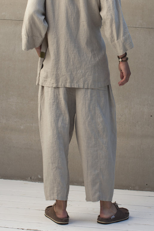 COCOS men's barrel leg linen pants | Manufacture de Lin