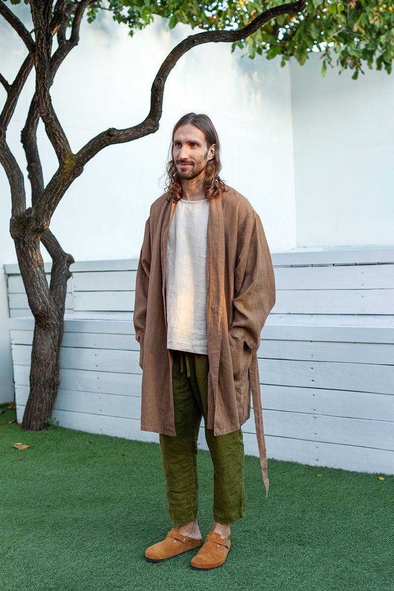 MONOTROPA men's linen cardigan | Manufacture de Lin
